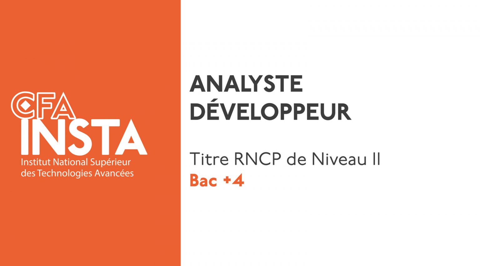 Une nouvelle formation Informatique au CFA INSTA - CFA INSTA